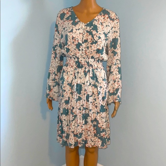 J Gee | Dresses | J Gee Blue White Floral Midi Dress M Nwt | Poshmark
